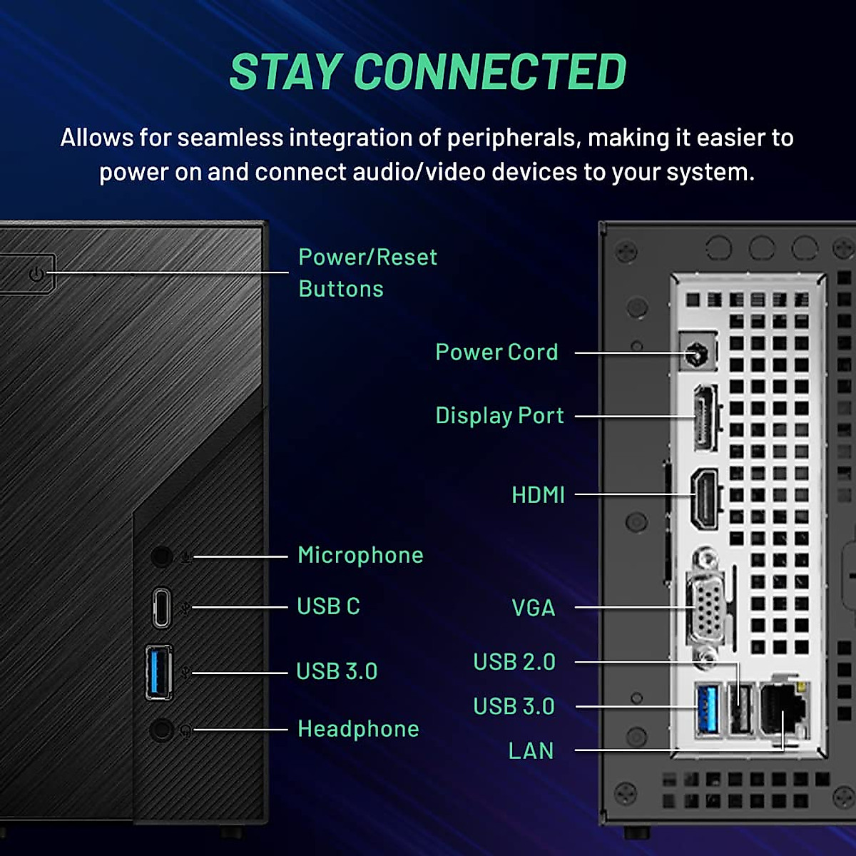 Skytech Gaming Mini PC X1 Gaming PC Desktop – AMD Ryzen 5 5600G 3.9 GHz ...