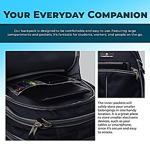 Volkano Orthopedic Series Airflow Ventilation Laptop Backpack with Padded Back, Ergonomic Backpack With Laptop Compartment 15.6" Sleeve, Sturdy Travel Backpack, for Work or School, Navy/Gray