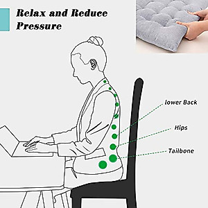 RECYCO Chair Cushions for Dining Chairs 4 Pack, Square Thick Chair Pads with Ties Non Slip, Soft and Comfortable Seat Cushion for Kitchen Dining Office Chair, 15.7" x 15.7", Gray