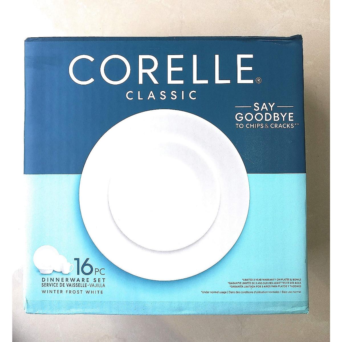 16 Piece Frost White Dinnerware Set