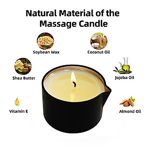 LUXMASA Low Temp Massage Candles for Massage Therapy-Natural Soybean Massage Oil Candles for Couples-Romantic Body Lotion Candle Wax Gift Set of 4 pcs 13.4 OZ