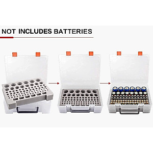 Battery Organizer Storage Box, Garage Storage Containers Case Holder with Battery Checker Tester