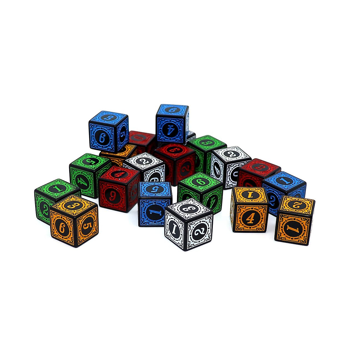 CREEBUY 16Pcs Dice Counters Token Loyalty Dice D6 Glitter Dice Cube Compatible with MTG,Magic The Gathering, CCG, Card Games Accessory(Nebula Dice)