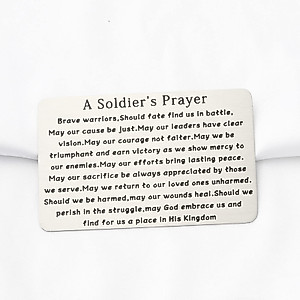WSNANG Soldier Gifts Metal Wallet Insert Card Soldier’s Prayer Military Deployment Gifts for Army Navy Soldier Gift (Soldier’s Prayer Insert Card)