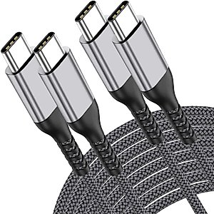 USB C to USB C Cable【10ft 2PACK 60W】Fast Charge, Long Braided, Type C Charger Cord for iPhone 15 Pro/15 Plus/15 Pro Max, iPad Pro/Air, MacBook Air, Samsung Galaxy S23 S22 S21, Note 20, PS5 Controller