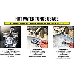 Premium OmniShaver Special - Free Hot Water Tong! Fastest Way to Shave Head, Legs, Arms, Body | an Alternative to Disposable Shaving Razors Self Cleans & Strops During Use