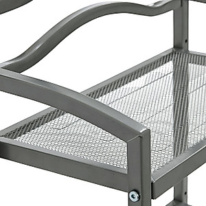 Household Essentials 2-Tier Metal Wall Mount Bathroom Storage Rack, Silver