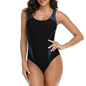 clear wind Women's Cutout Racerback Active Sports Athlect One Piece Swimsuit Navy L