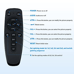 Mcbazel Video Wall Controller 2x2, TV Wall Processor Support 7 Display Modes - 2x2/ 1x2/ 1x3/ 1x4/ 2x1/ 3x1/ 4x1, HDMI Input 4K & Output 1080P
