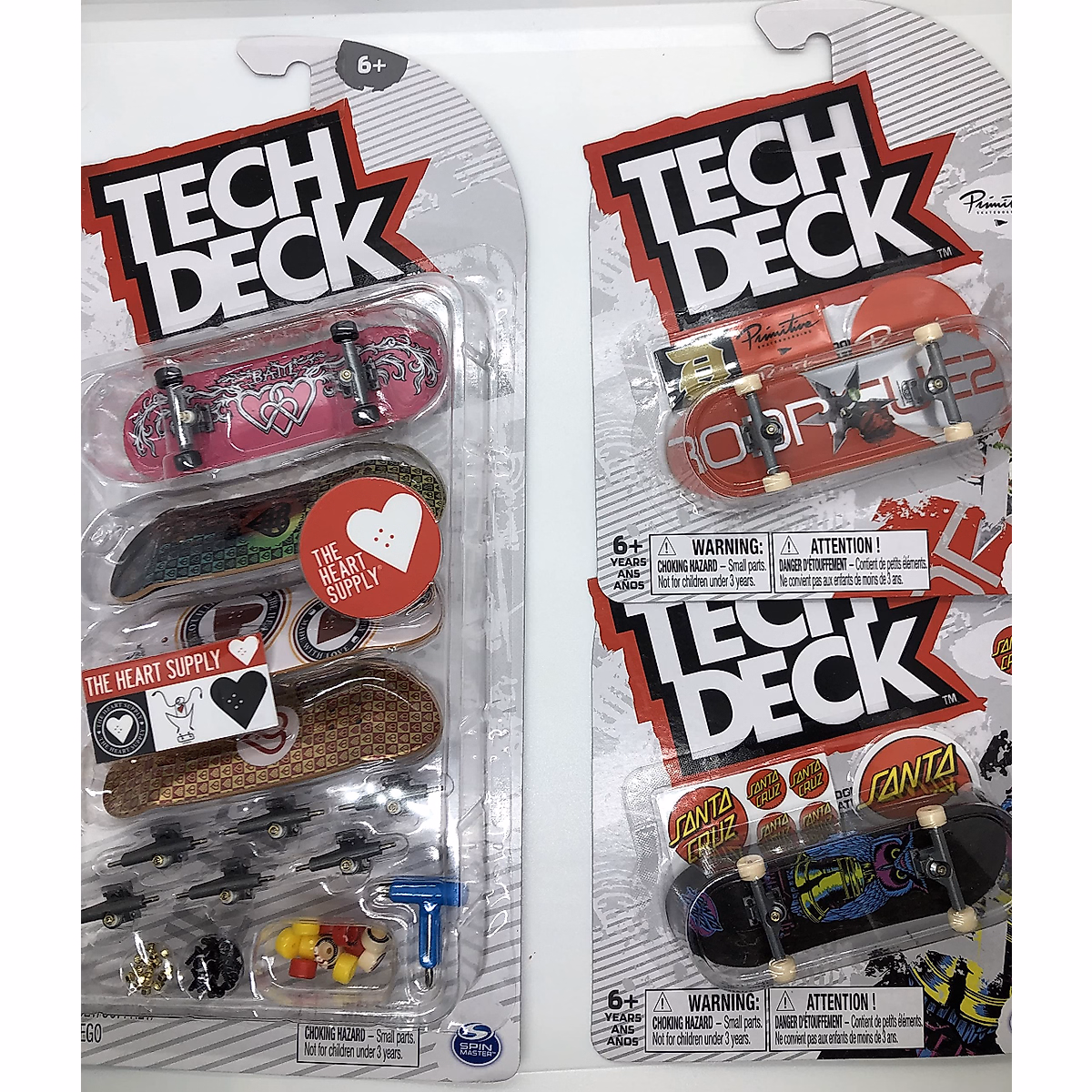 Tech Deck The Heart Supply Skateboards Ultra DLX 4 Pack Fingerboards Plus 2 Bonus Single Boards - Styles Vary