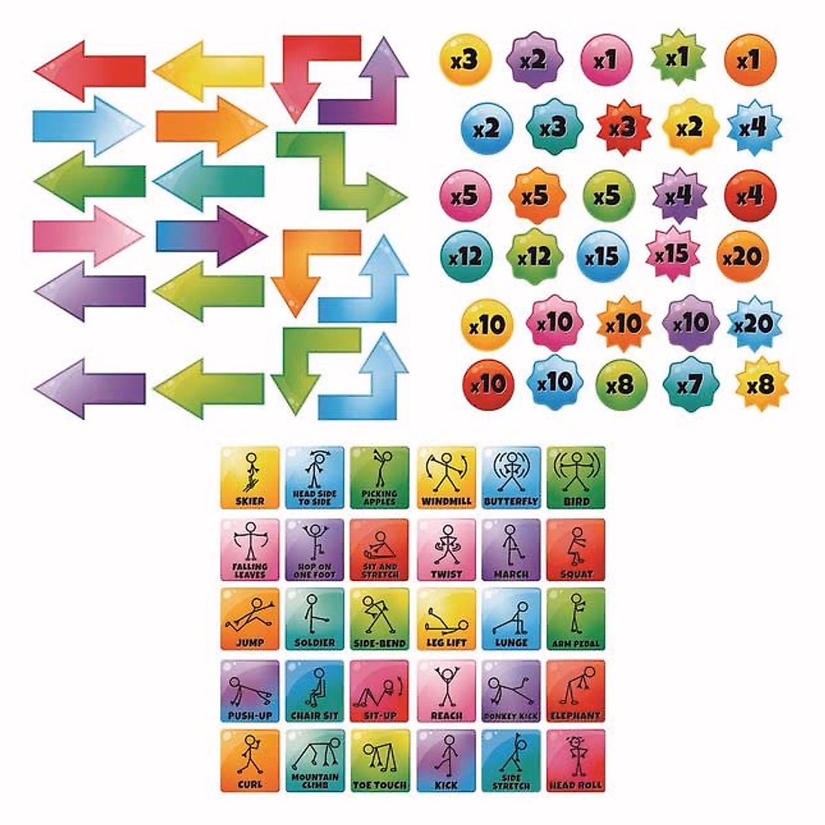 EZ Stick Sensory Path for Hallways – 98 Decals for Floors, Get Moving