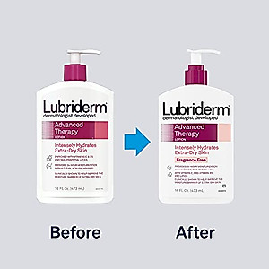 Lubriderm Advanced Therapy Moisturizing Lotion with Vitamins E and B5, Deep Hydration for Extra Dry Skin, Non-Greasy Formula, 16 fl. oz