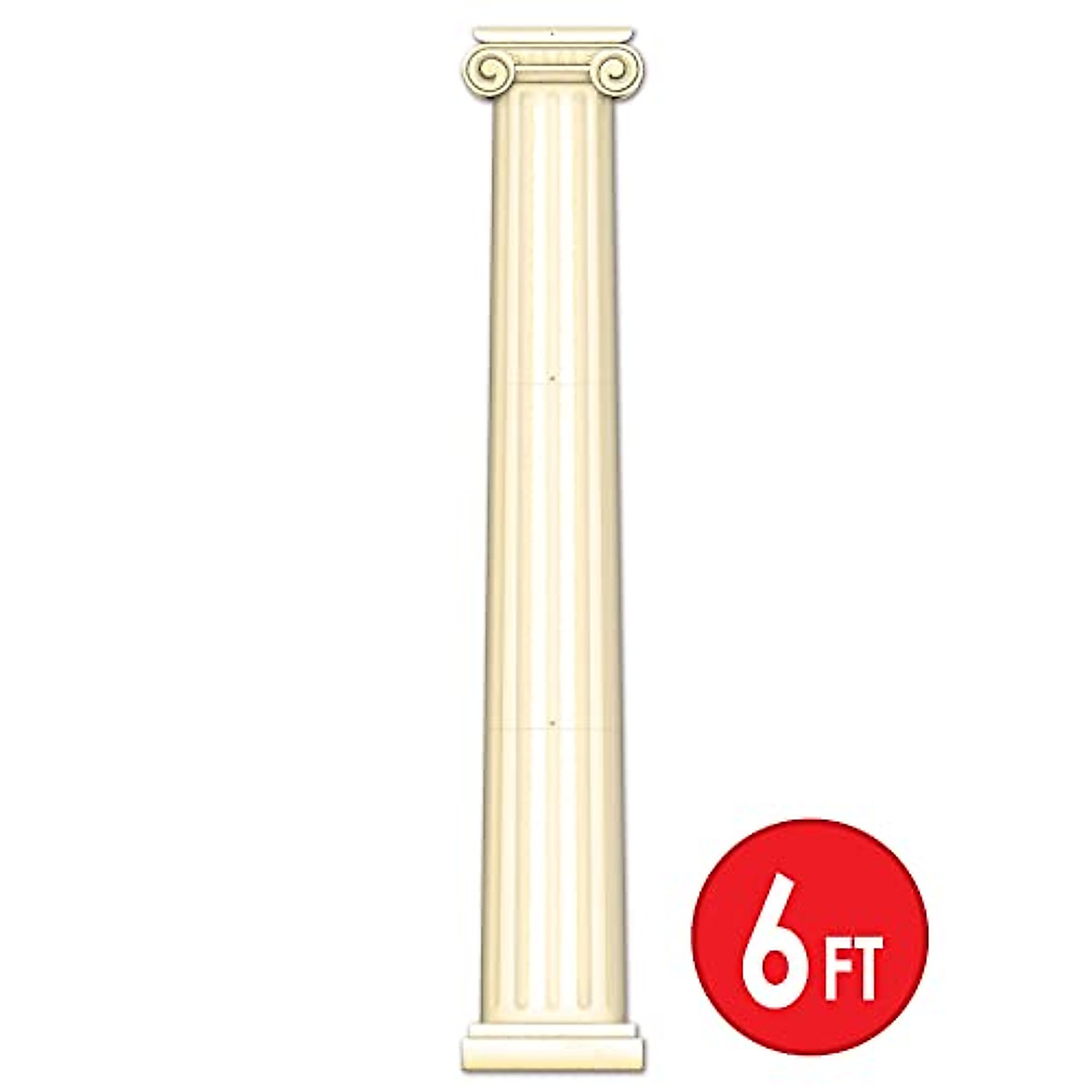 Beistle Jointed Paper Roman Pillar Greek Column Cut Out For Wall Photo Backdrop Photography Background Party Decor, 6', Off-White
