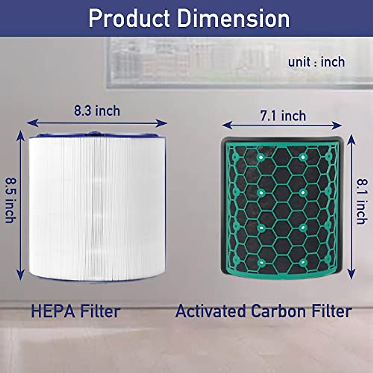 Filter Replacement for Dyson TP04 HP04 DP04 TP05 DP05 Air Purifier, Filter for Sealed Two Stage Hot and Cool Fan, 1 Pack