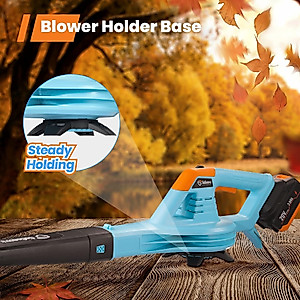 GoGonova 20V Cordless Leaf Blower, 3.0AH Electric Leaf Blower with 330CFM Power and 6 Speeds, Battery and Charger Included, Ideal for Lawn Care, Yard Work, Snow Blowing
