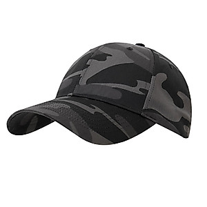Rothco Supreme Camo Low Profile Cap – Adjustable Rugged Outdoor Baseball Hat (US, Alpha, One Size, Black Camo)
