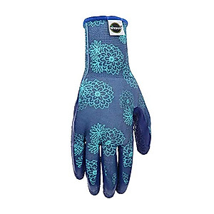 Miracle-Gro MG37161/WSM Crinkle Latex Gloves – Small-Medium, Women’s Latex Coated Nylon Shell Gloves with Crinkle Textured Palm Grip