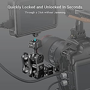 SmallRig Quick Release Ballhead Magic Arm 360° Rotation Articulating Magic Arm with 1/4" Screw, Drop-in HawkLock Camera Clamp for Field Monitor, Camera, Light, Max Load of 5kg, Aluminum Alloy - 3515B