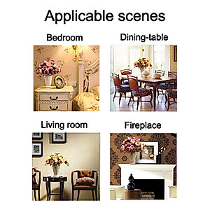 ShengyuanLouiesya Louiesya Artificial Flowers Fake Silk Peony Flower Bouquet Floral Plants Decor for Home Garden Wedding Party Decor Decoration (Orange)