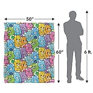 Care Bears Blanket, 50" x 60" Very Many Bears Pattern Silky Touch Super Soft Throw Blanket