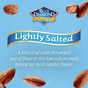Blue Diamond Almonds, Lightly Salted, Low Sodium, 6 Ounce