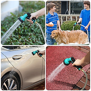 IDEALHOUSE Retractable Garden Hose Reel, 1/2 in x 100 ft Wall-mounted Hose Reel, with 9- Function Sprayer Nozzle, Any Length Lock/180° Swivel Bracket/Automatic Rewind/Slow Return System/Easy Watering