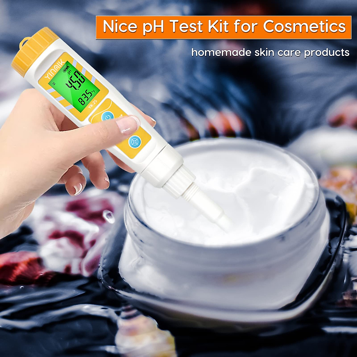 YINMIK Food pH Meter with Extra pH Replaceable Probe,Digital pH Tester for Sourdough and Bread,Food pH Tester for Meat,Canning,Cheese,Solid Samples, Soft Soil and Water…