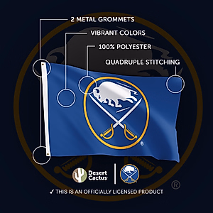 Desert Cactus Buffalo Sabres Flag NHL 100% Polyester Indoor Outdoor 3x5 feet National Hockey League Team Flags (Design #1)