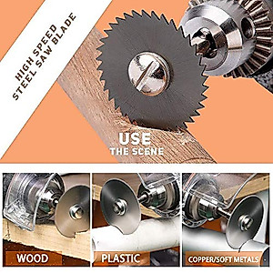 Cutting Wheels for Rotary Tool, Diamond Metal Wood Cutting Wheels and Drill Cutting Disc with 1/8" Shank and Resin Cutting Off Wheels with Mandrels for Wood Metal DIY Craft