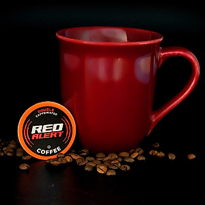 Red Alert Coffee Extra Strong Coffee Pods (Recyclable) Compatible With 2.0 Keurig K Cup Brewers, Caffeine, 40 Count (Pack of 1)