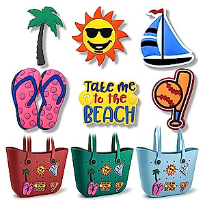 Qujior 6 Pack Bog Bag Charms, 3" Rubber Tote Bag Bits Charms, Bag Accessories Charms for Bogg Bag