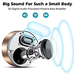 YIDAOYI LED Touch Play Bluetooth Speaker Portable Wireless Speakers with HD Sound / 12-Hour Playtime/Bluetooth 5.0 / Micro SD Support, for iPhone/ipad/Samsung/Tablet/Laptop/Notebook (Gold)