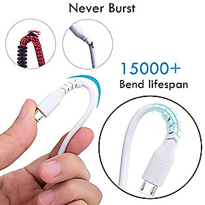 iSeekerKit Micro USB Charging Cable 15ft, 2-Pack 15FT Micro USB Android Charger Cable Nylon Braided Cord Compatible with Samsung Galaxy S7 S6 J7 Note 5, PS4 and More