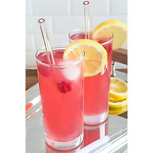 Outset Glass Straight Reusable Straws, 0.75 x 4 x 10 inches, Clear