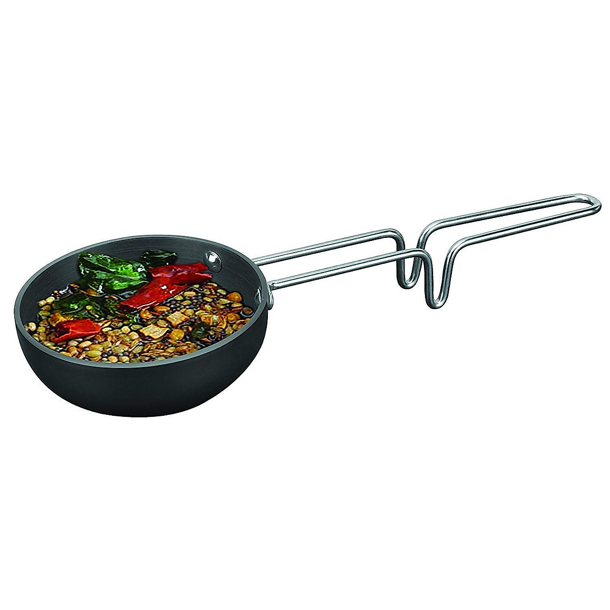 Non Stick Tadka Pan, Spice Roasting Pan/Vagharia with Long Handle, Non-stick Aluminium Tadka Frying Pan, Hard Anodized mini Fry Pan
