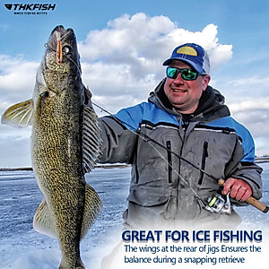 THKFISH Ice Fishing Jigs Ice Fishing Lures Ice Fishing Gear for Crappie, Panfish, Walleye, Bluegill Vertical Jigs Kit Ice Fishing Tackle 4pcs-18g