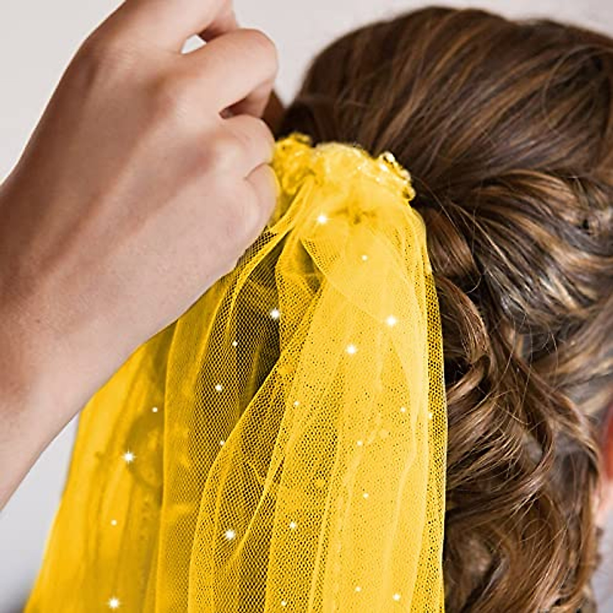 Outus Sparkling Christmas Glitter Tulle Roll Sparkling Tulle Ribbon 6 Inches by 25 Yards for Xmas Holiday Wedding Gift Wrapping Tutu Skirt, Birthday Baby Shower Party Decoration(Gold)