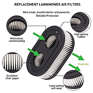 Lawn Mower Air Filter, Apply to593260 798452 Series Engine 4247 5432 5432K Lawn Mower Air Cleaner Filte can Replace Oval Air Filter Cartridge - Lawn Mower Replacement Parts(2PCS)