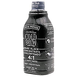 JAVA HOUSE Cold Brew Coffee, Colombian 4:1 Liquid Concentrate, 32 Ounce Bottle