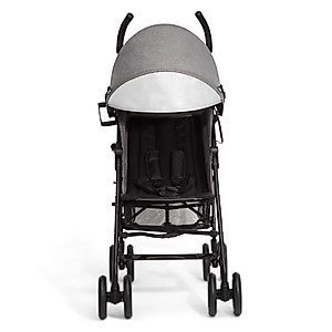 Jeep PowerGlyde Plus Stroller by Delta Children Lightweight Travel Stroller with Smoothest Ride, Aluminum Frame, 4-Position Recline, Extra Large Storage Basket, Grey