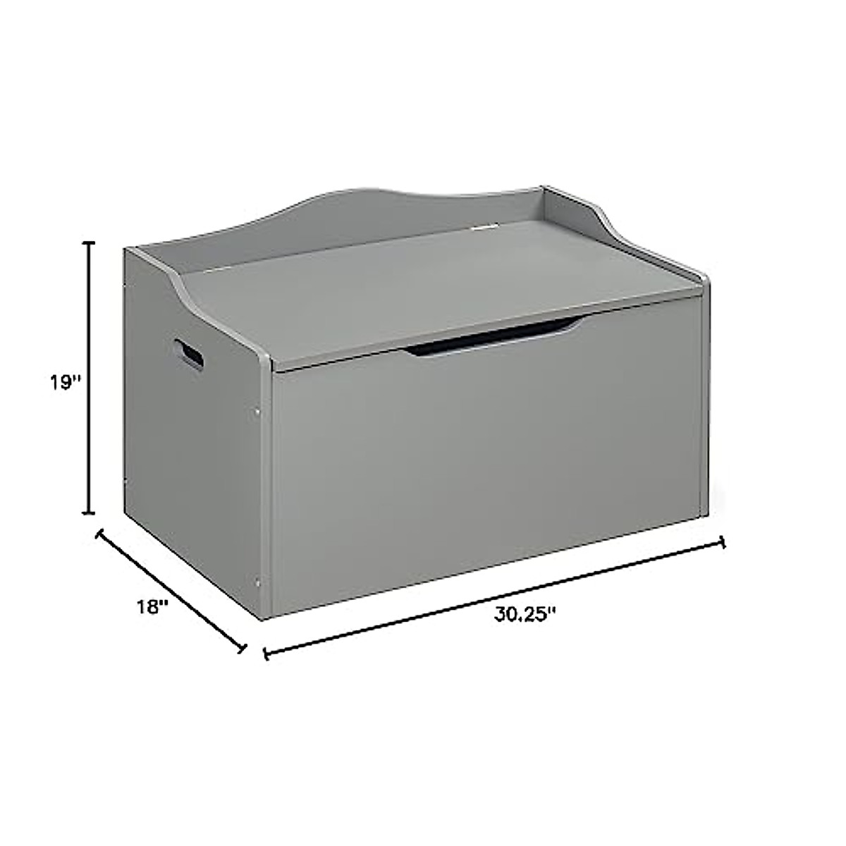 Lift Top Bench Seat Wooden Toy Box with Safety Hinge