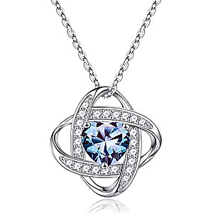 June Birthstone Necklace Gifts for Women, Sterling Silver Birthstone Jewelry Alexandrite Necklace Mothers Valentines Day Gifts for Her Anniversary Birthday Christmas Gifts for Mom Wife Girlfriend