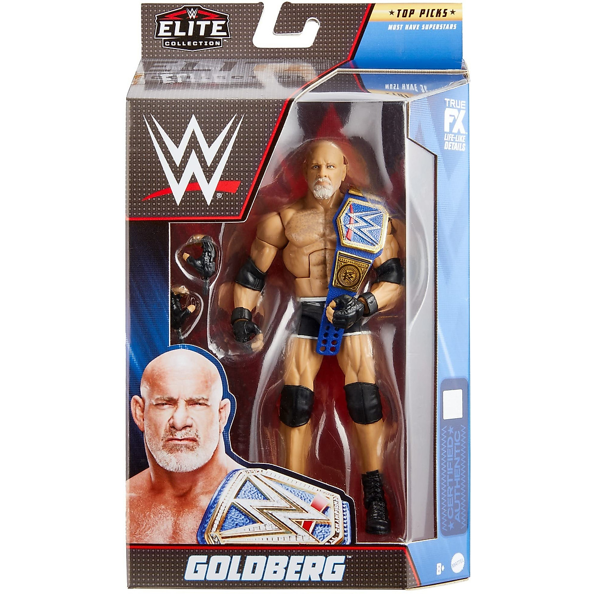WWE Goldberg Top Picks Elite Collection Action Figure with Universal Championship, 6-inch Posable Collectible Gift for WWE Fans Ages 8 Years Old & Up​