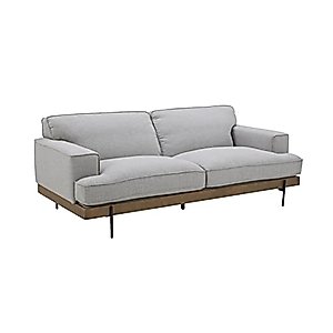 Amazon Brand – Rivet Modern Industrial Metal Leg Sofa Couch, 83.1"W, Light Gray