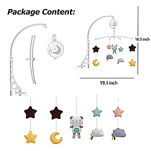 Baby Musical Crib Mobile with Hanging Rotating Toys,Infant Bed Decoration for Newborn Boys and Girls