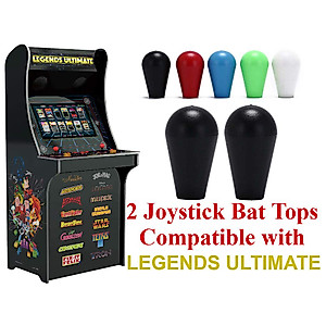 Alvatron Set of 2 Joystick Bat Tops for Arcade1up, AtGames Legends Ultimate Arcade, Pandora's Box (Black/White)