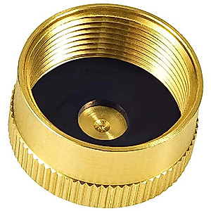 ANPTGHT 6pcs Refill Propane Bottle Cap Solid Brass 1lb Propane Tank Sealed Cap Universal All One Pound Cyliders Gas Tank Protect Caps for Camping Outdoor Cooking