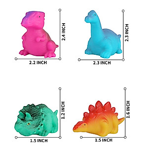 Jomyfant Dinosaur Bath Toys Light Up Floating Rubber Toys(6 Packs),Flashing Color Changing Light in Water,Baby Infants Kids Toddler Child Preschool Bathtub Bathroom
