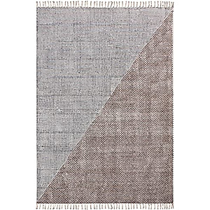 Casavani Hand Block Printed Cotton Dhurrie Abstract Brown & Black Area Rug Doormat Floor Rug Indoor Area Rugs for Bedroom Living Room Laundry Room 4x6 Feet