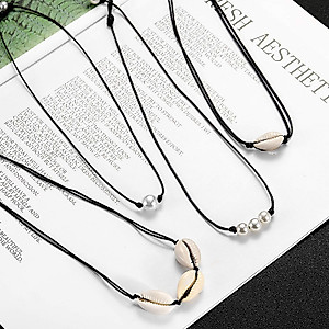 Small Bead Choker Necklace for Women Cute Boho Beaded Necklaces Adjustable Beach Shell Bead Necklace